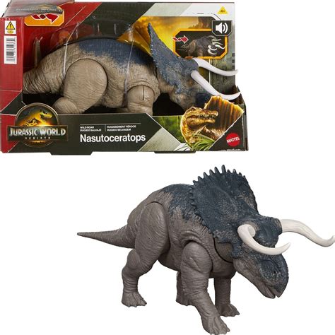 Mattel Jurassic World Rebirth Wild Roar Nasutoceratops Dinosaur Toy