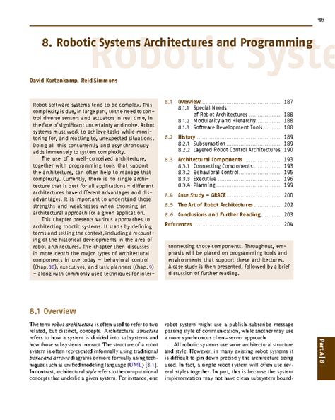 Robot Architectures Notes Robotic Syste Robotic Systems Architectures And Programming