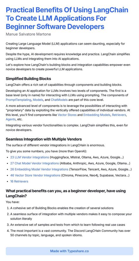 Langchain Developer Beginners Llm Building Vendors Manuel