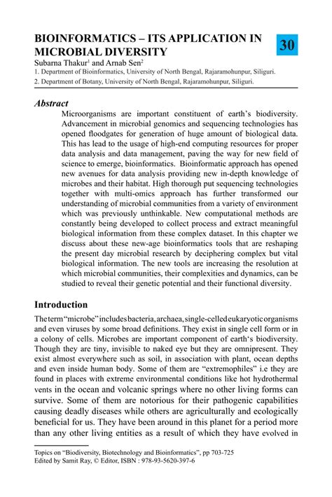 Pdf Bioinformatics Its Application In Microbial Diversity