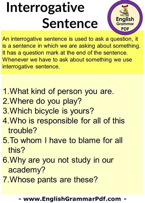 What Are 5 Examples Of Interrogative Sentences Design Talk