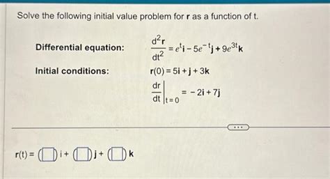 Solved Solve The Following Initial Value Problem For R As A