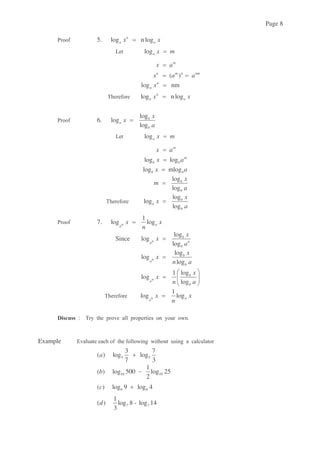 Exponential And Logarithm Function PDF