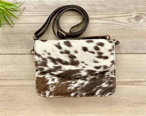 Cowhide Purse Leather Crossbody Western Rodeo Festival Bag Hair On