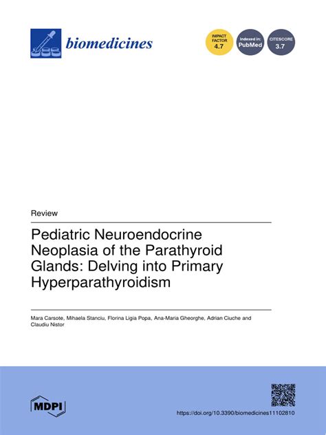 Pediatric Neuroendocrine Neoplasia Of The Parathyroid Glands Delving