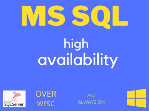 Sql Server High Availabilityaka Always On Over Windows Cluster