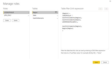 using lookupvalue s second search term for row level security wise