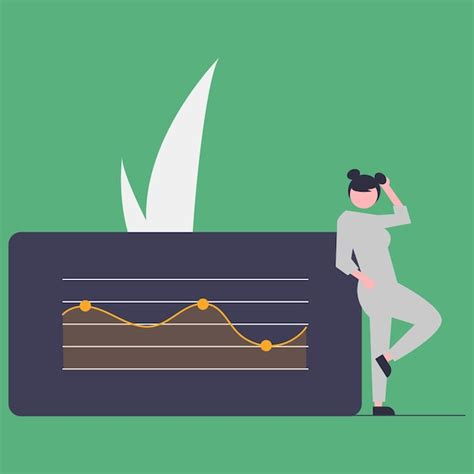 Premium Vector A Woman Standing Next To A Graph That Saysbusinesson It