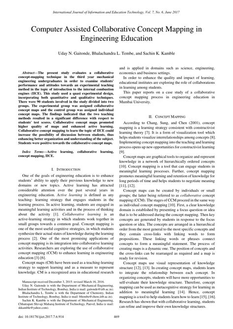 Pdf Computer Assisted Collaborative Concept Mapping In Engineering