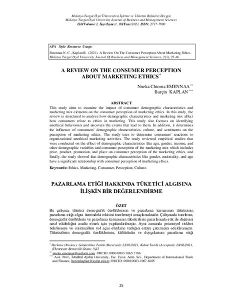 Pdf A Review On The Consumer Perception About Marketing Ethics