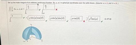 Solved Set Up The Triple Integral Of An Arbitrary Continuous