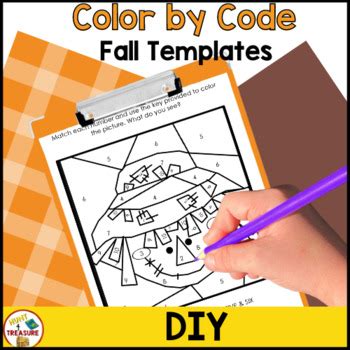 Fall Color By Code Templates Clipart Color By Number By Hunt Treasure