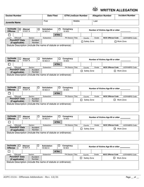 Form Aopc J232a Fill Out Sign Online And Download Fillable Pdf Pennsylvania Templateroller