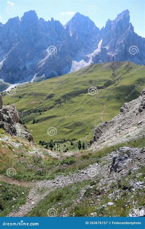Alps In The Dolomites Mountain Range In Northern Italy Stock Image