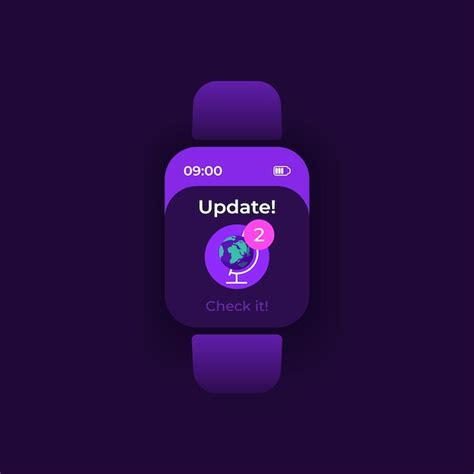Premium Vector Updates Notice Smartwatch Interface Vector Template Mobile App Notification