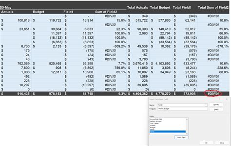 Microsoft Excel Div0 Error In Pivot Table Calculated Field When