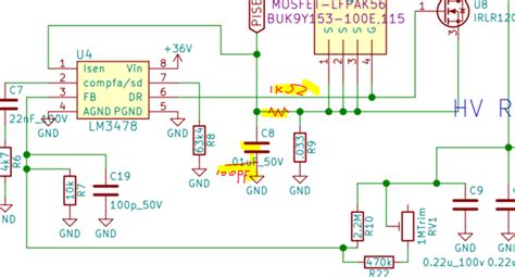 LM3478 Boost Topology Unstable Entering 2MHz Oscillations Power Management Forum Power