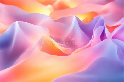 Colorful Abstract Landscape With Flowing Shapes And Soft Gradients Stock Illustration