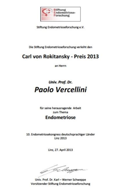 Rokitansky Preis Stiftung Endometriose Forschung