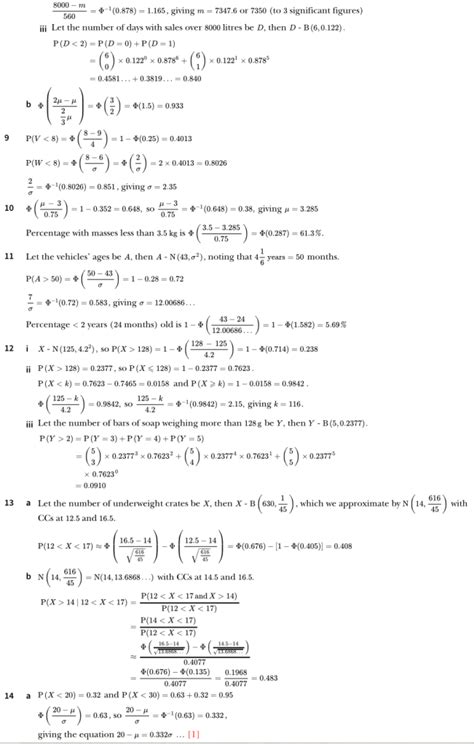 9709 s1 normal distribution exercise 4 and mixed exercise worked