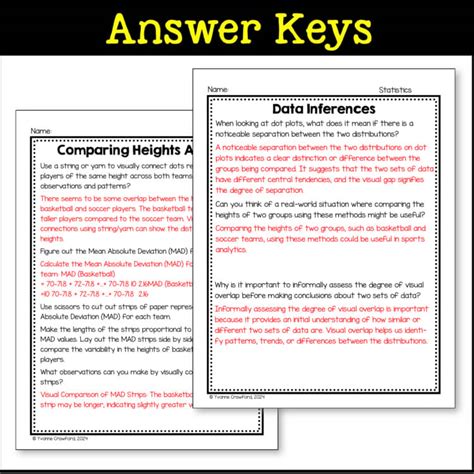 7th Grade Math Statistics Dot Plot Inference Activity With Guided Notes