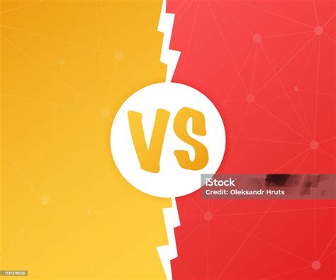 vs 파란색과 빨간색 만화 디자인 전투 배너 일치 대 문자 경쟁 대결 벡터 일러스트입니다 championship에 대한 스톡