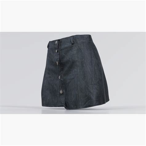 Falda Brillante Con Botones Modelo 3d Descargar Vestidos On