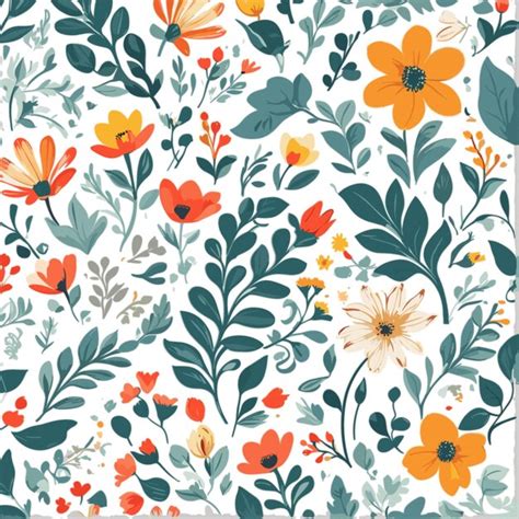 Premium Vector Floral Pattern Cartoon Vector On White Background