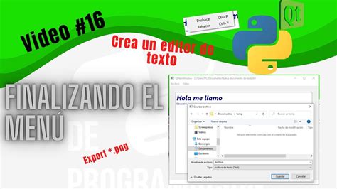 Curso Pyqt6 Finalizando El Menú ¡editor De Texto Video 16 Youtube