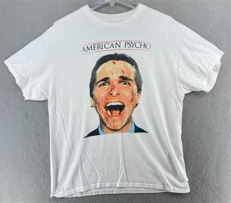 American Psycho Mens Tshirt Large White 90s Serial Ki Gem
