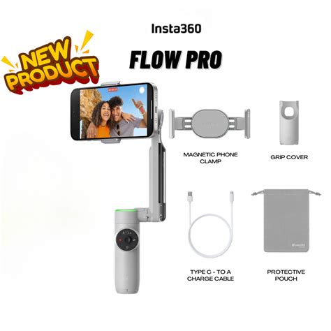 Insta360 Flow Pro Ai Powered Gimbal Stabilizer สําหรับสมาร์ทโฟน Gimbal Stabilizer พร้อมไม้เซล Insta360 Flow Pro Ai Powered Gimbal Stabilizer สําหรับสมาร์ทโฟน Gimbal Stabilizer พร้อมไม้เซล