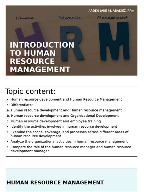 Human Resource Management Overview Pdf Human Resource Management