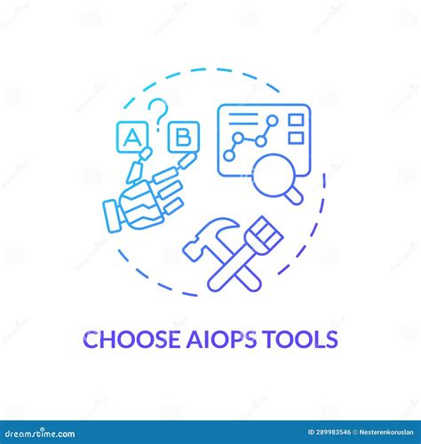 2d Thin Linear Gradient Choose Ai Ops Tools Icon Stock Illustration Illustration Of Automation