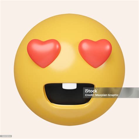 3d 하트 이모티콘 사랑 채팅을 위한 얼굴 미소 메시지 디자인 행복한 기분 눈 기호 아이콘은 회색 배경에 분리되어 있습니다 3d 렌더링 그림입니다 클리핑 패스 3차원 형태에