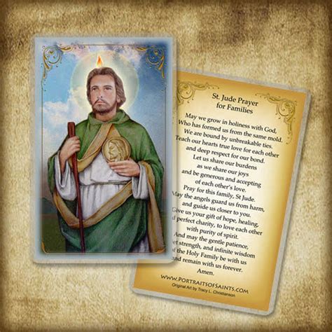 St Jude B Holy Cardprayer Card For Families Etsy