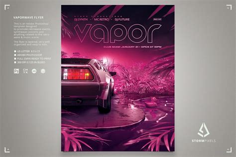 Vaporwave Flyer Retro Wave Vhs 80s Aesthetics Template Behance