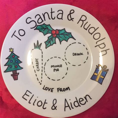Christmas Eve Plate Personalised Christmas Plate Rudolph Father