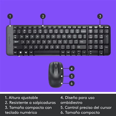Combo Teclado Y Mouse Inalámbrico Logitech Mk220 Compacto Español