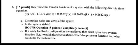 Solved Determine The Transfer Function Of A System With The Chegg