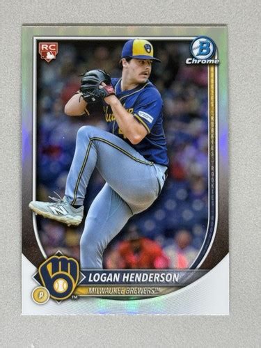 2025 Bowman Chrome Logan Henderson Red Rc Variation Rookie 92 Brewers