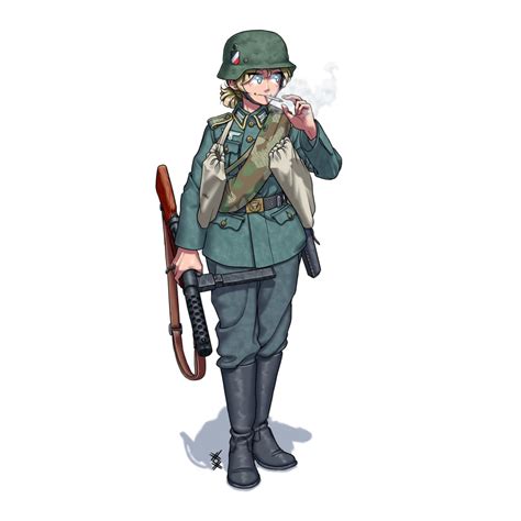 Safebooru 1girl Absurdres Ammunition Pouch Blonde Hair Blue Eyes