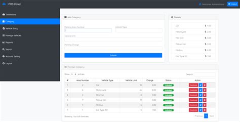 Simple Parking Management System Project In Php With Source Code And