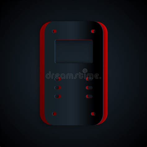 Paper Cut Police Assault Shield Icon Isolated On Black Background