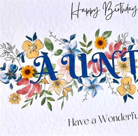 Auntie Birthday Card Handmade Happy Birthday Card Happy Birthday