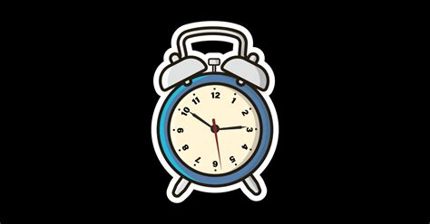 Table Alarm Clock Sticker Vector Illustration Home Interior Object Icon Concept Alarm Clock