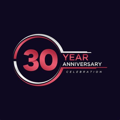 Premium Vector 30 Years Anniversary Golden Pink Color With Circle