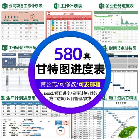 Gantt Chart Excel Project Management Schedule Plan Gantt Chart