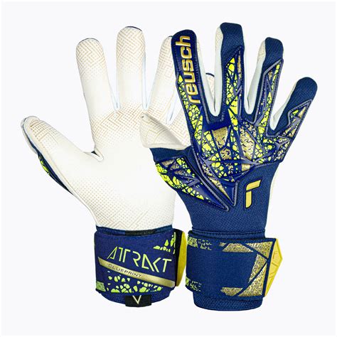 Rękawice Bramkarskie Reusch Attrakt Gold X Glueprint Premium Bluegold