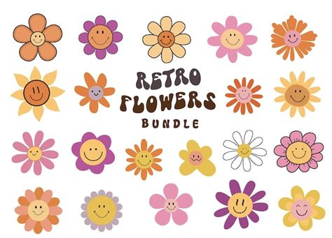 Premium Vector Rotro Flowers