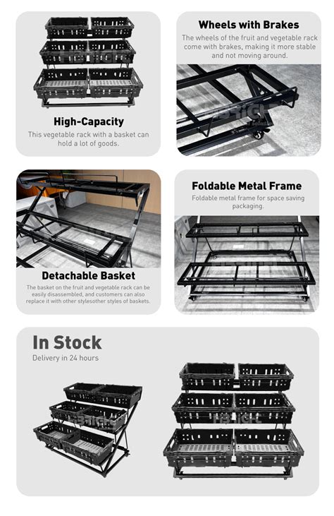 Movable Foldable Vegetable Display Stand